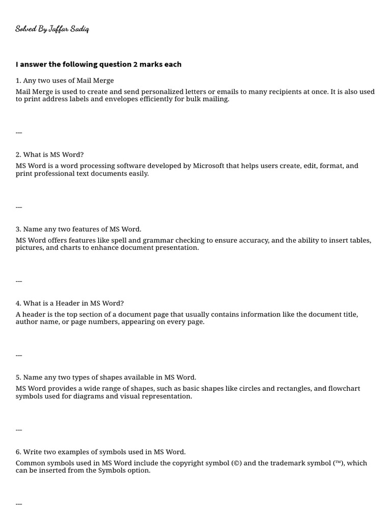 MS Word Features and Functions Explained | PDF | Microsoft Word | Page ...