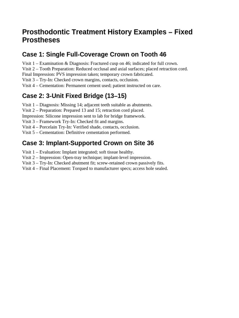 Fixed Prosthodontic Cases | PDF