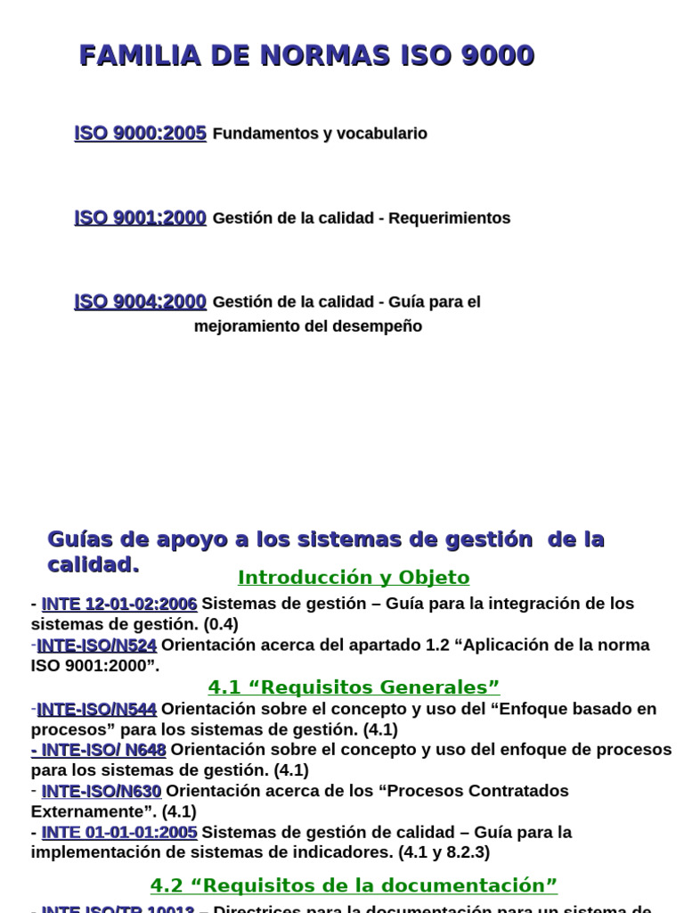 Normas ISO 9000: Gestión de Calidad | PDF | Sistema de manejo de ...