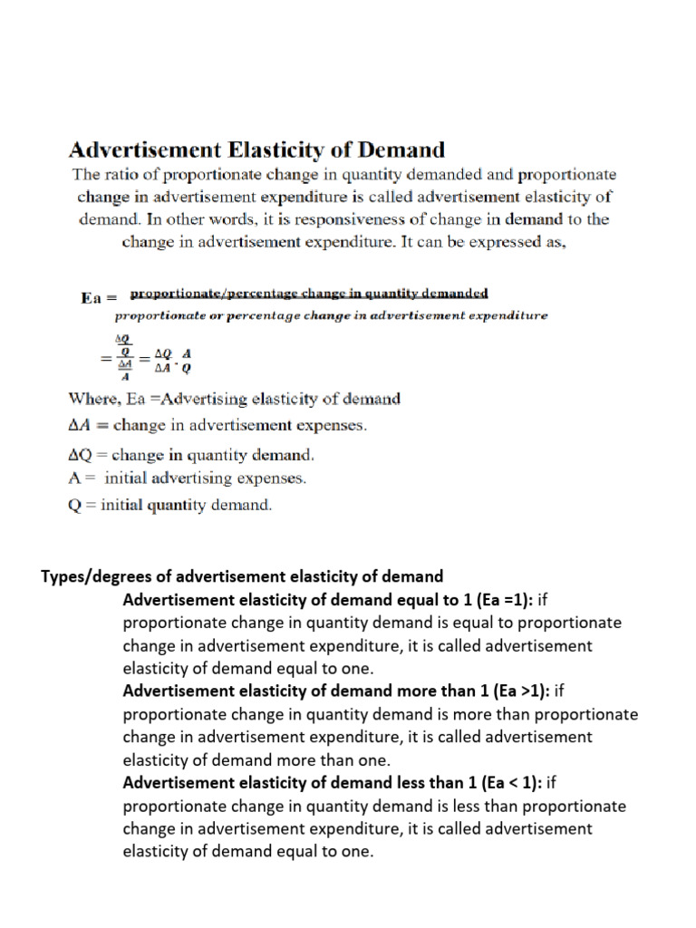 Advertisement Elasticity of Demand | PDF | Elasticity (Economics) | Demand