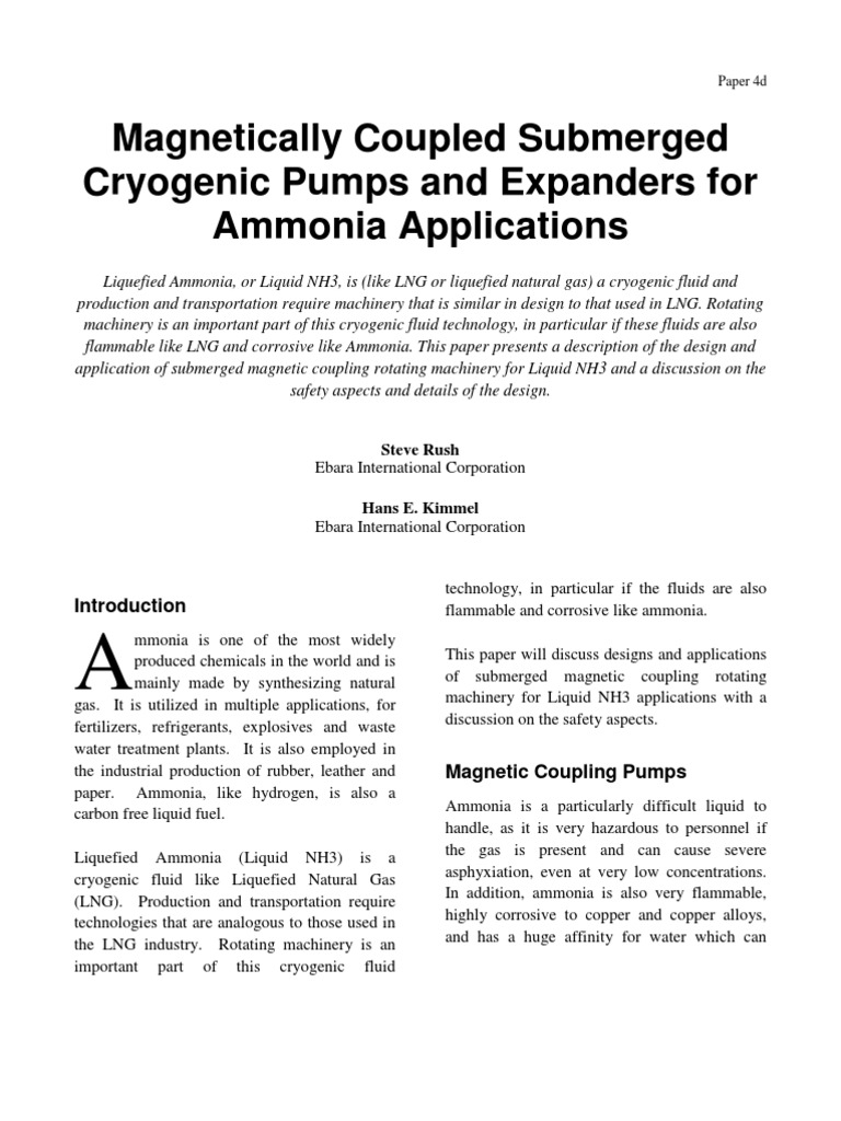 2009 Magnetically Coupled Submerged Cryogenic Pumps and Expanders | PDF ...