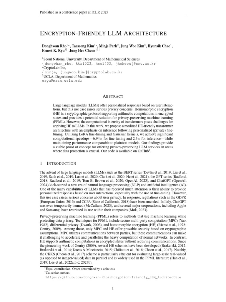 HE-Friendly Transformer for LLM Privacy | PDF | Matrix (Mathematics ...