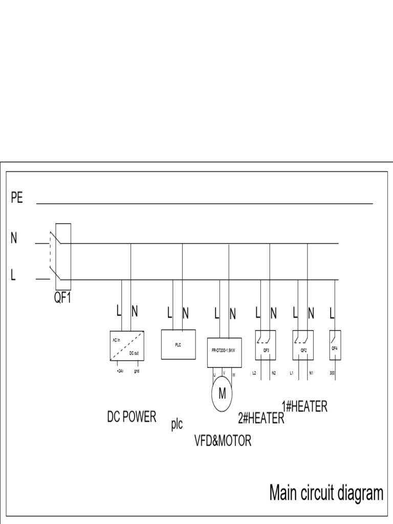 Main Circuit Diagram for PLC and VFD | PDF