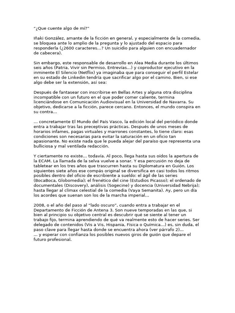 Que Cuente Algo de Mí | PDF