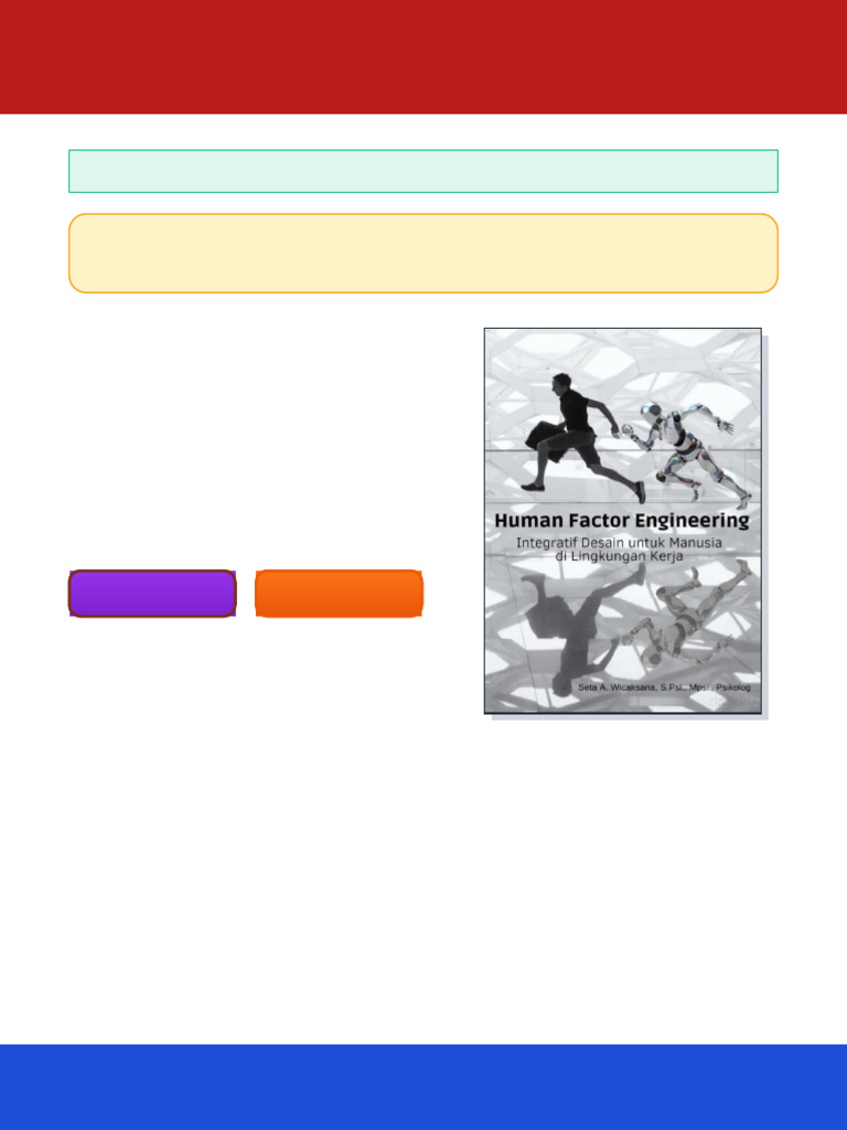 Human Factor Engineering: Integratif Desain Untuk Manusia Di Lingkungan Kerja 1st Edition Seta A ...