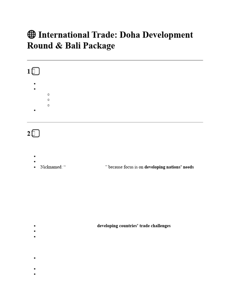 ? International Trade | PDF | World Trade Organization | Doha ...