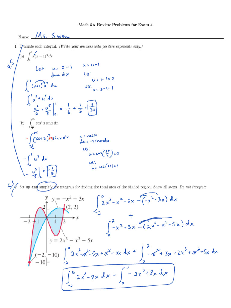 Math 5A Review Problems For E4 | PDF | Analysis | Calculus