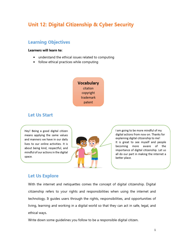 G8 - Unit 12 - Digital Citizenship & Cyber Security | PDF ...