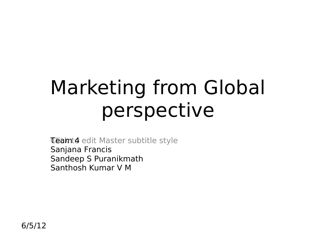 Marketing From Global Perspective | PDF