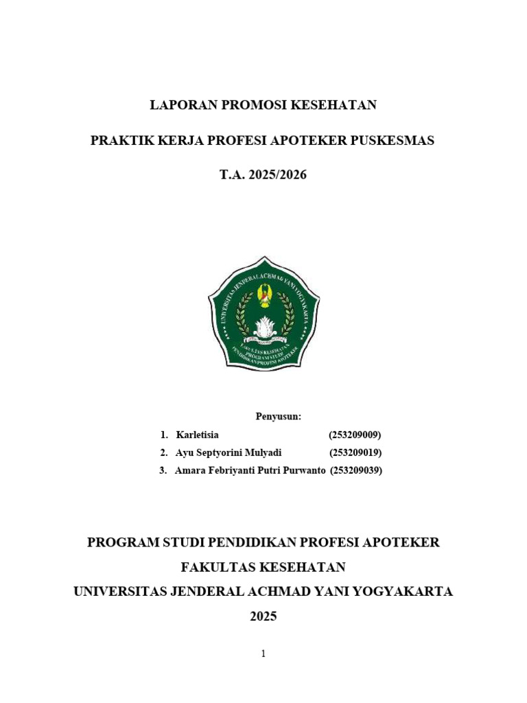 Laporan Promkes Pkpa Kelompok Puskesmas Kalasan | PDF