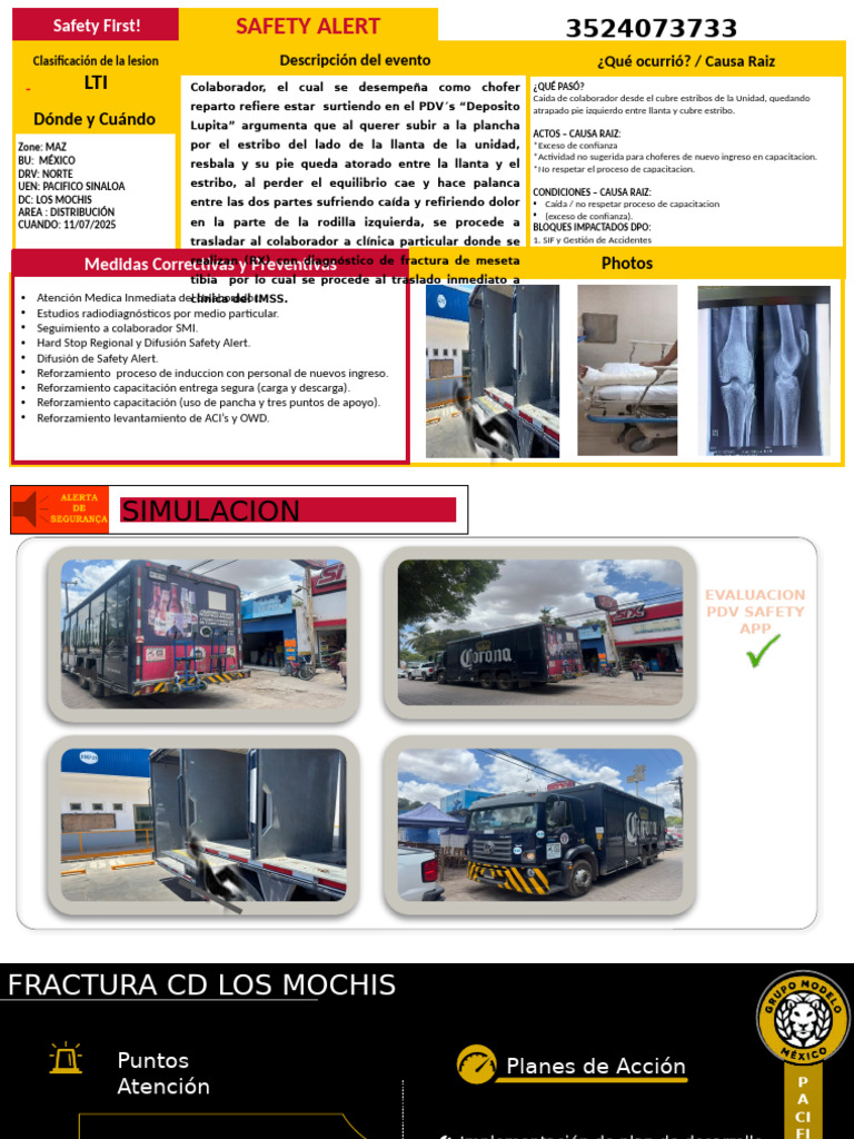 Safety Alert 3524073733 - LTI - DC Los Mochis - 11 Julio | PDF