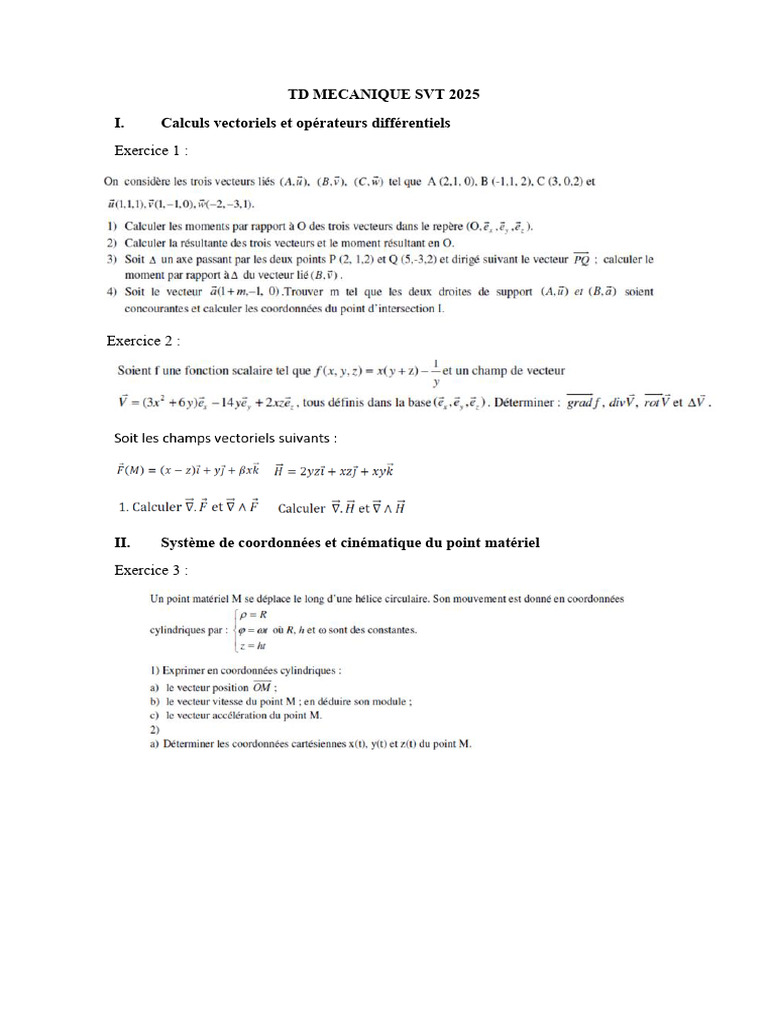 Td Mecanique Svt 2025_2026 | PDF