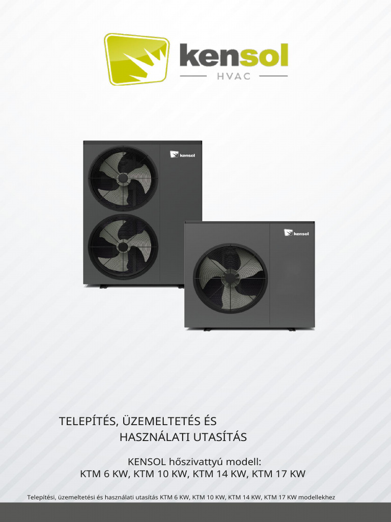 KENSOL KTM_6_KW -KTM 17 KW magyar nyelvű üzemeltetési és használati ...