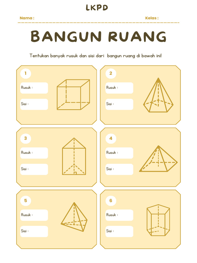 Banyak Rusuk dan Sisi Bangun Ruang | PDF