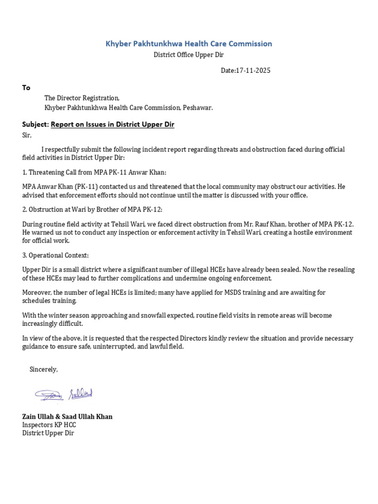 Report On Issues at Upper Dir | PDF