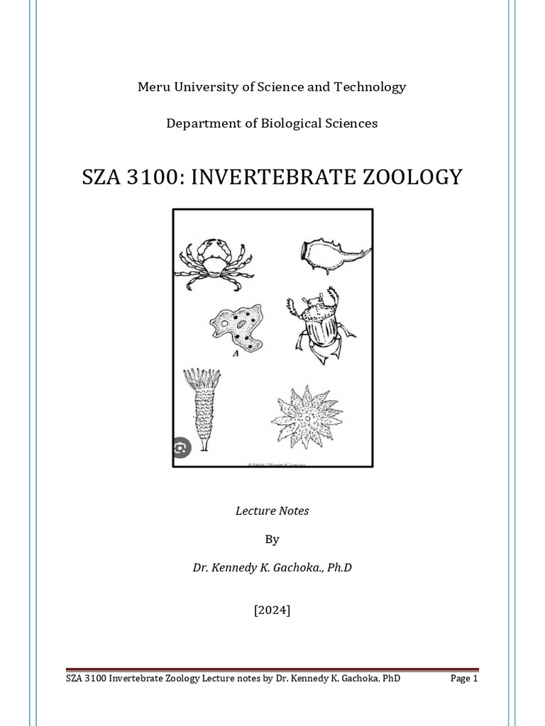 Wk 1_Invertebrate Zoology | PDF | Invertebrate | Zoology