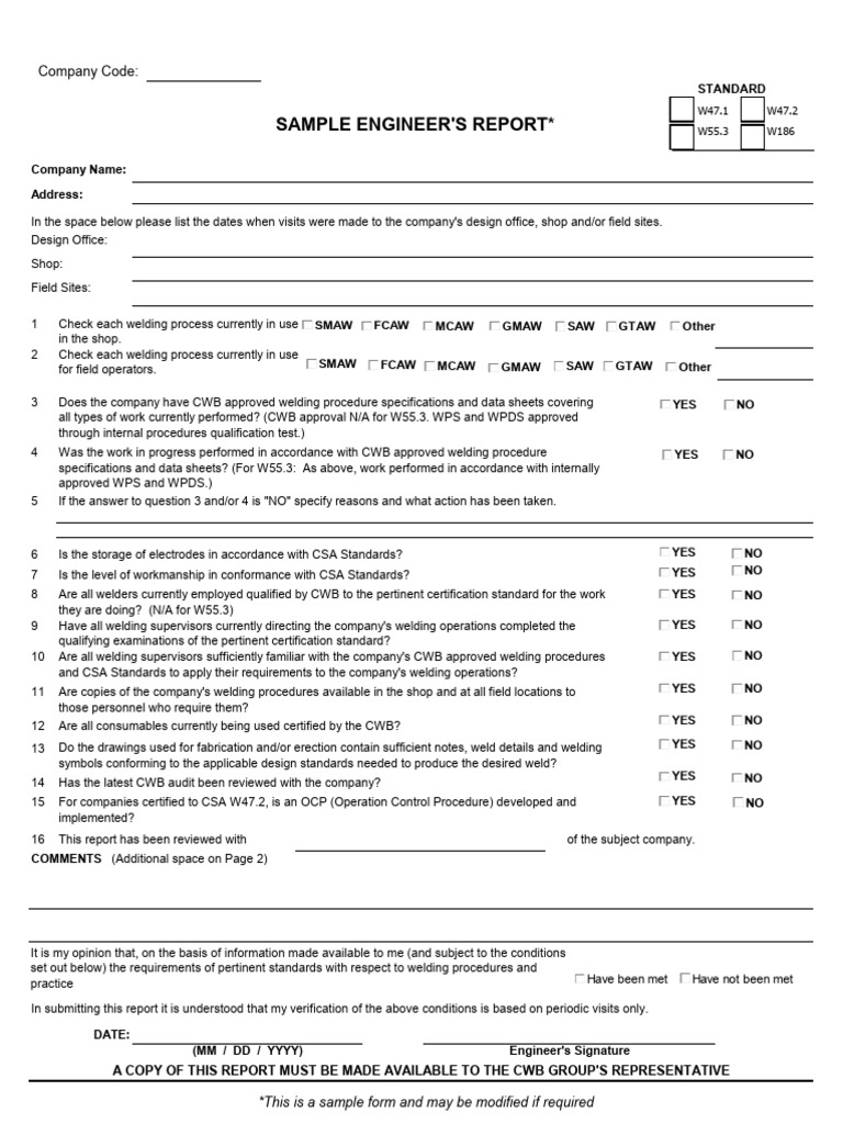 Sample Engineers Report - Oct 2023 | PDF | Joining | Mechanical Engineering