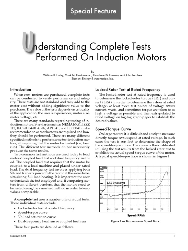 Understanding Complete Test Performed To Induction Motor | PDF | Root ...