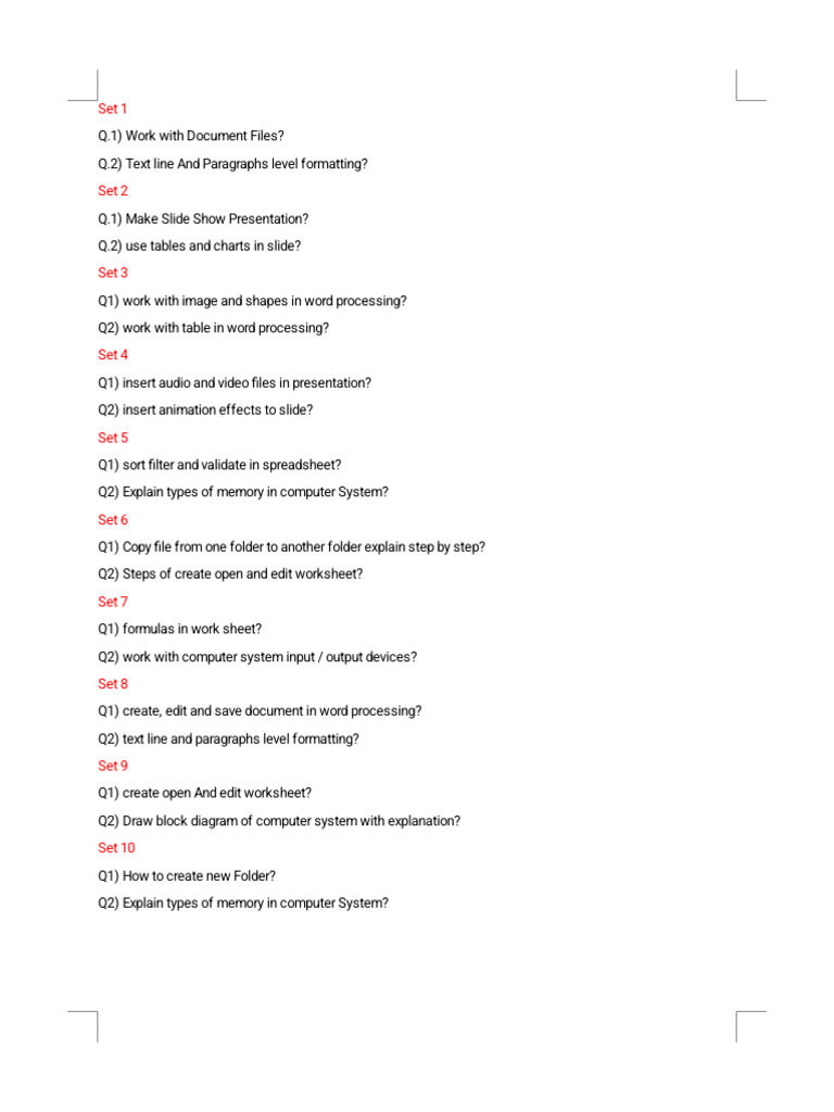 ICT Practical Questions | PDF