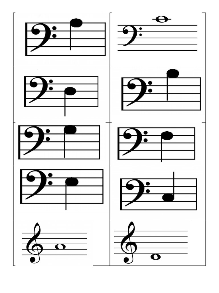 Treble and Bass Clef Flash Card | PDF