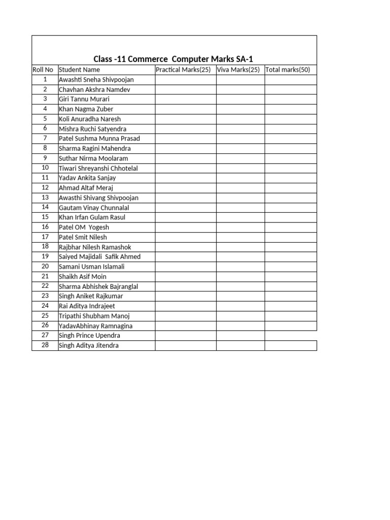 CLass 11 Commerce Computer SA 1 | PDF
