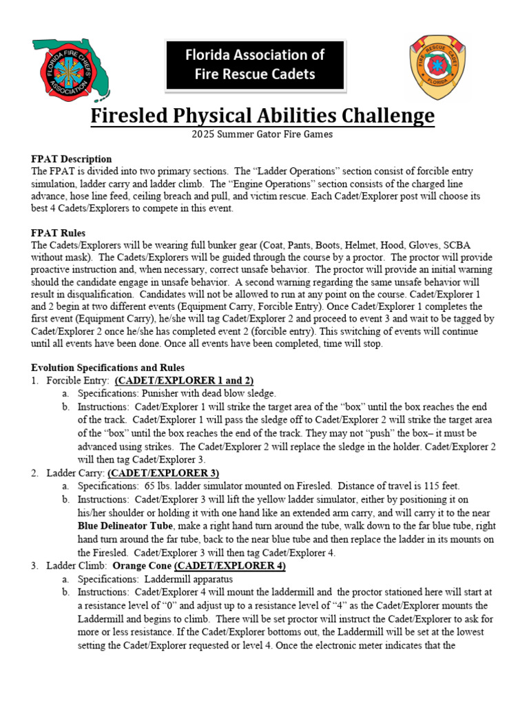 2025 Gator Fire Games FPAT Overview | PDF