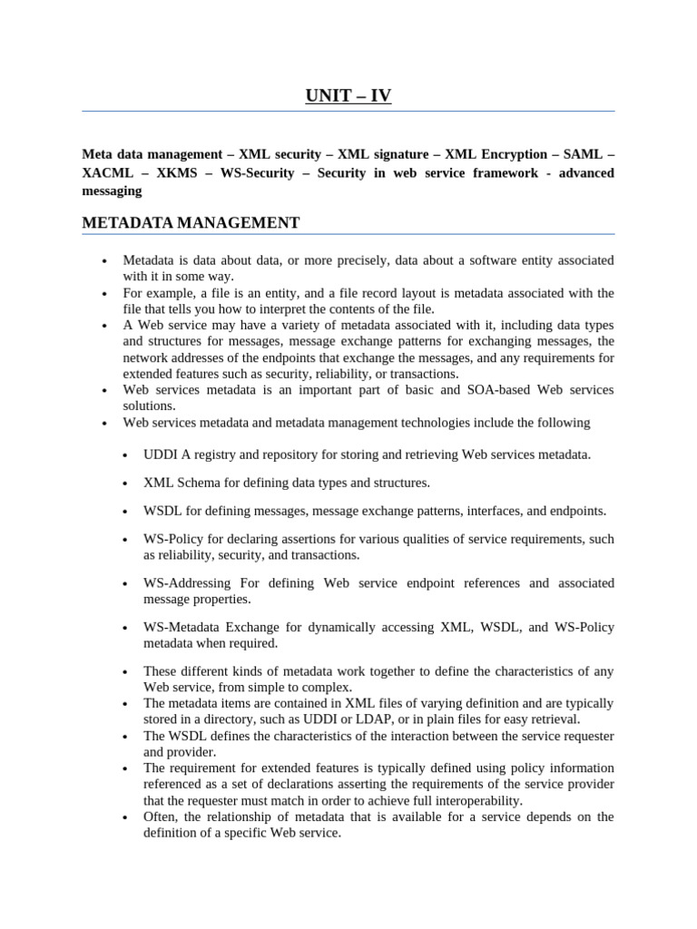 SOA-UNIT-IV | PDF | Web Service | Transport Layer Security