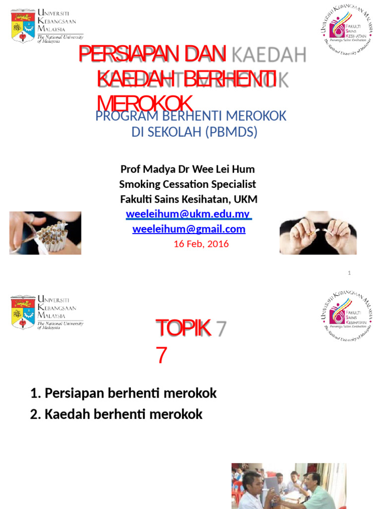 Topik 7 - Persiapan Dan Kaedah Berhenti Merokok-Ditukar | PDF