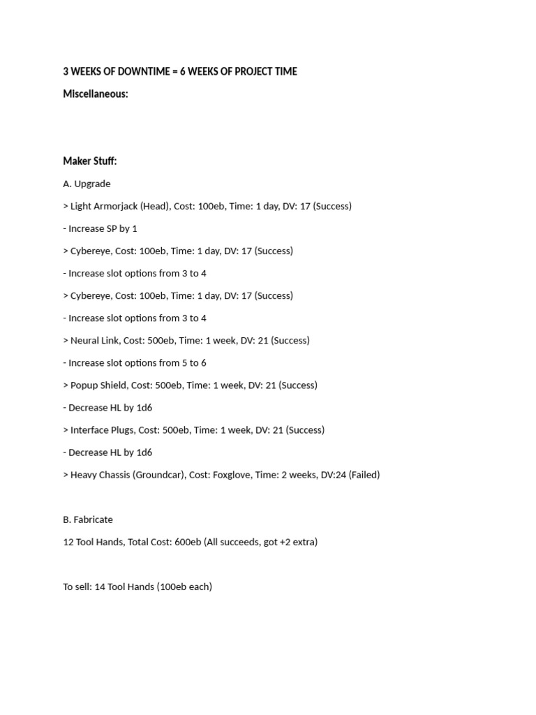 Project Downtime Cost Analysis | PDF