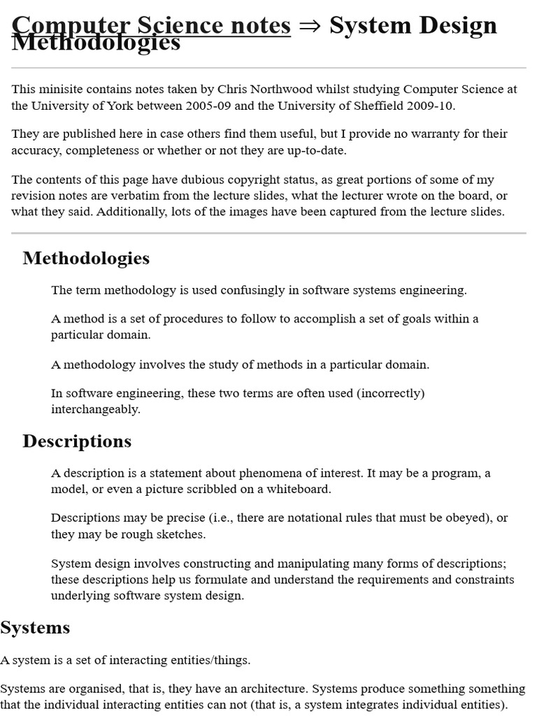 System Design Methodologies | PDF | Programming | Computer Program