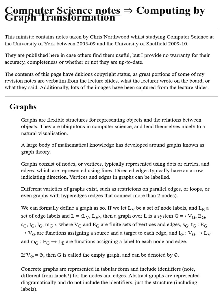 Computing by Graph Transformation | PDF | Vertex (Graph Theory) | Graph ...