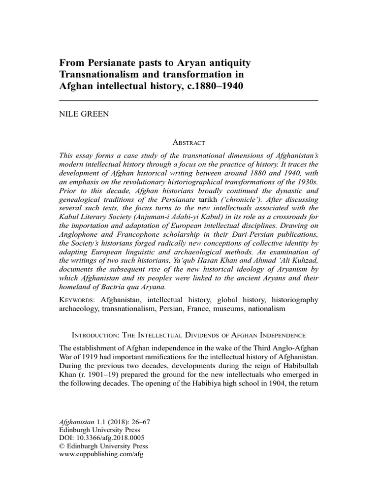 From Persianate Pasts To Aryan Antiquity | PDF | Afghanistan