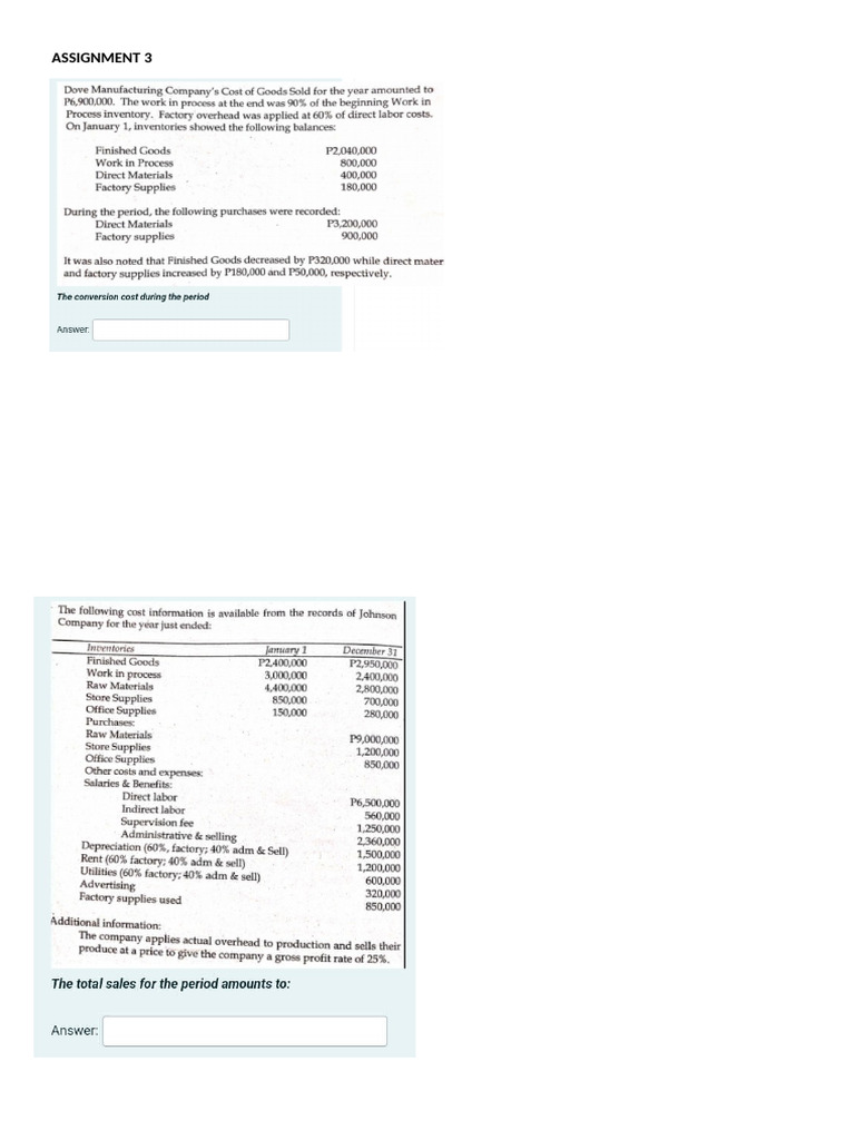 Cost Acc Ass3 | PDF