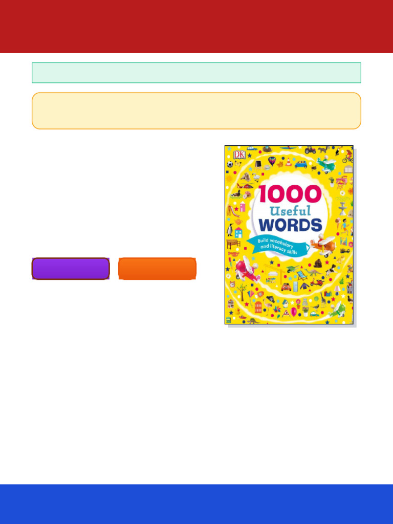 1000 Useful Words Build Vocabulary and Literacy Skills First American ...