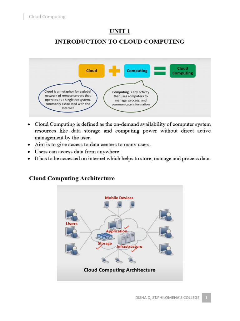 CC UNIT 1 | PDF | Cloud Computing | Computing