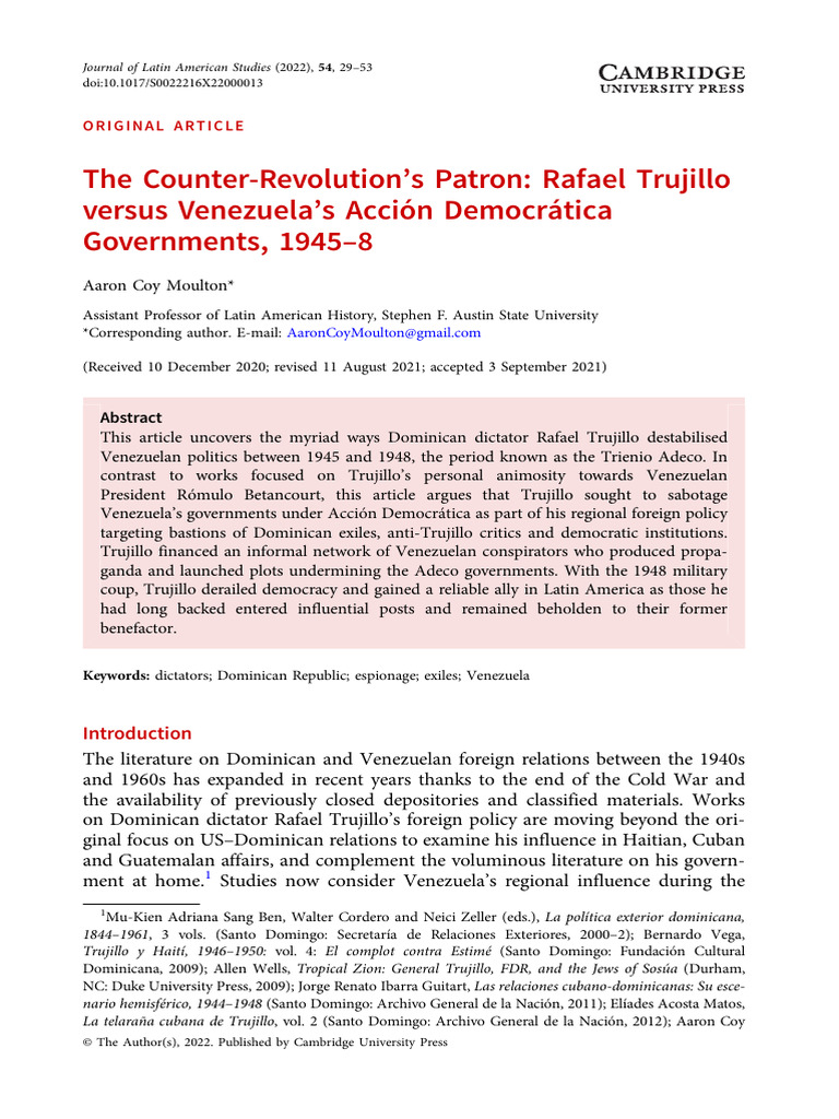 The Counter-Revolution's Patro | PDF | Dominican Republic | Venezuela
