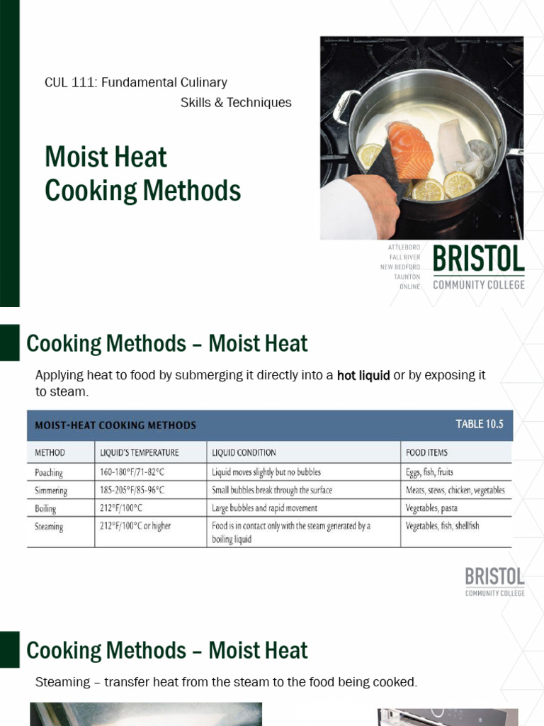 Moist Heat Cooking Methods | PDF