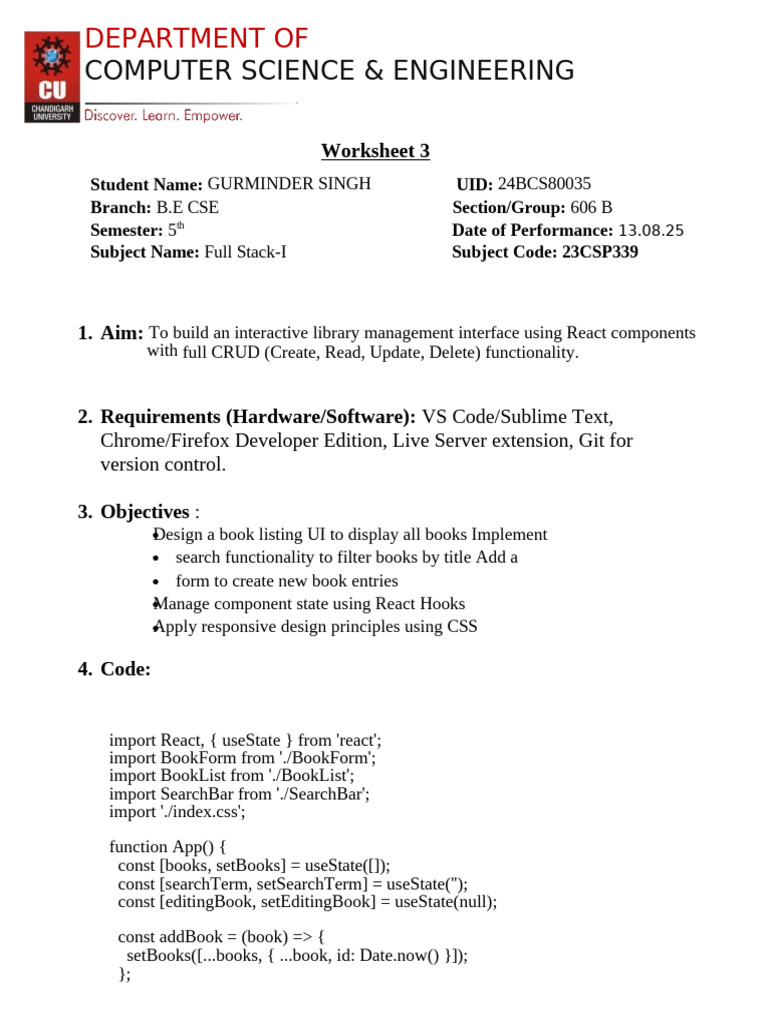 Full Stack Worksheet1 | PDF | Computer Engineering | Computer Programming