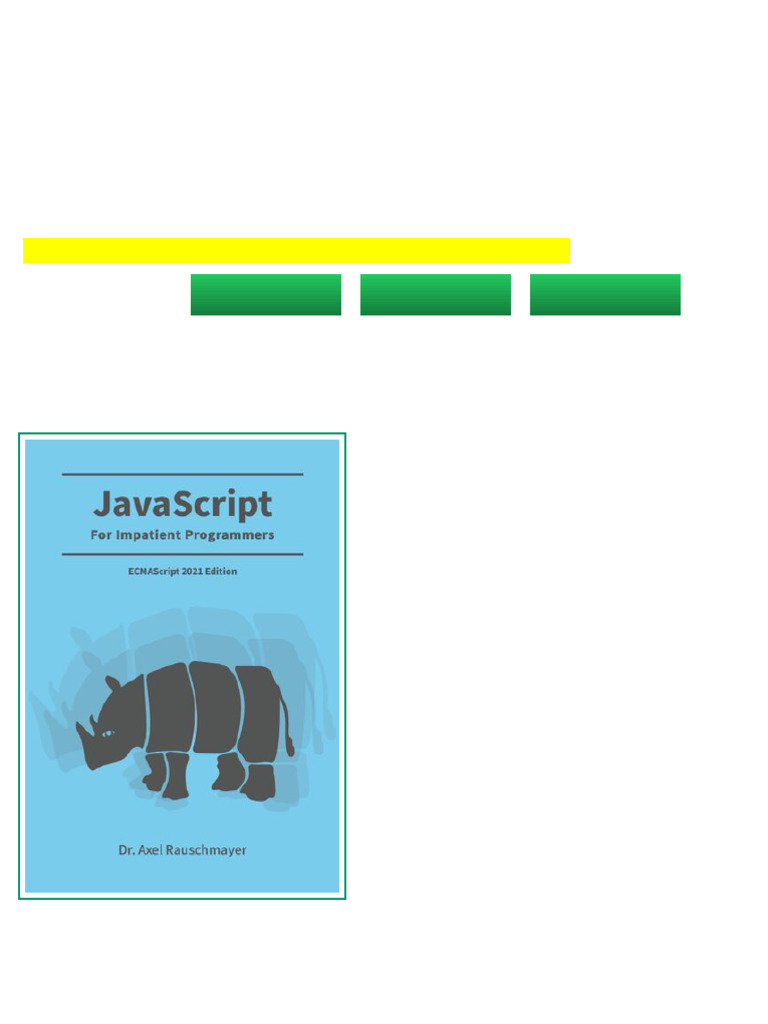 (Ebook) JavaScript for impatient programmers (ES2021 edition) by Dr. Axel Rauschmayer ISBN ...