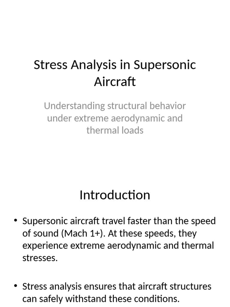 Supersonic Aircraft Stress Analysis Guide | PDF | Stress–Strain ...