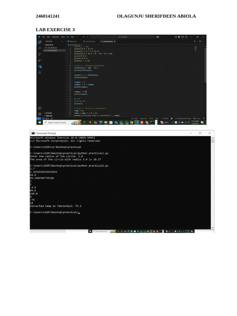 Python Practical Output Hnd1 | PDF