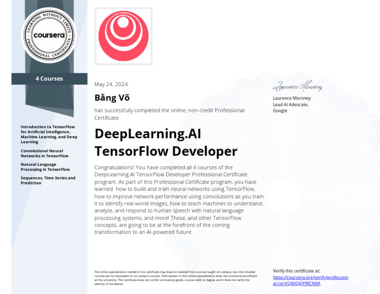 DeepLearning - Ai TensorFlow Developer | PDF | Artificial Intelligence | Intelligence (AI ...