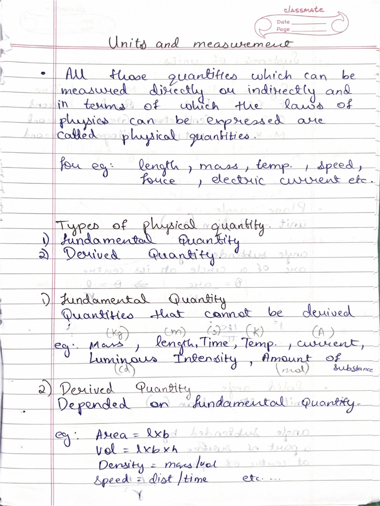 Units and Measurements Jee | PDF