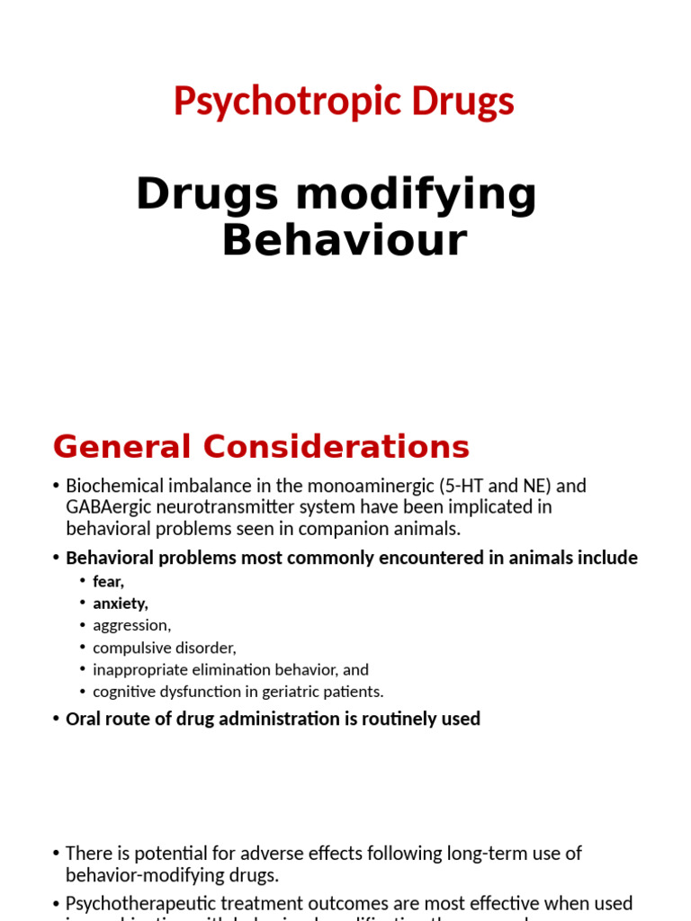 Drugs Modifying Behaviour | PDF | Serotonin | Antidepressant