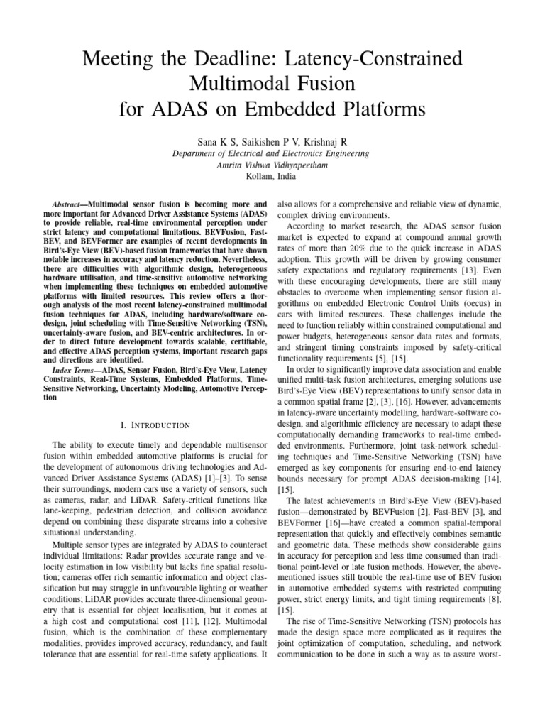 Latency-Constrained Fusion for ADAS | PDF | Lidar | System On A Chip