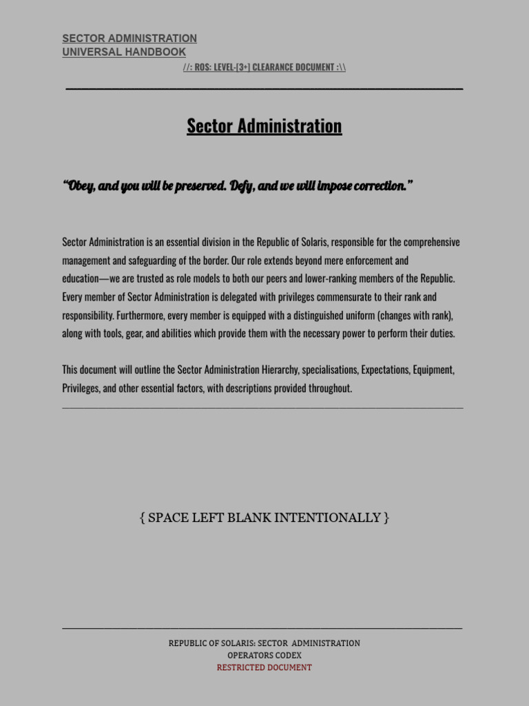 Sector Administration Universal Handbook | PDF | Regulatory Compliance