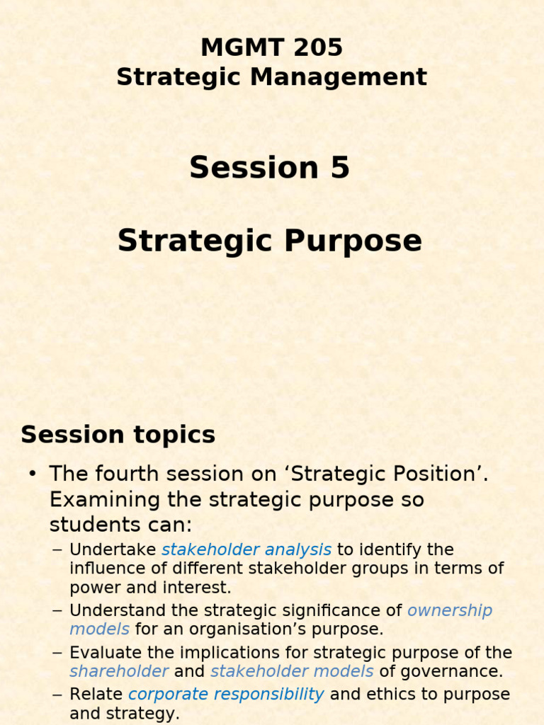 strategic purpose | PDF | Corporate Social Responsibility | Stakeholder ...