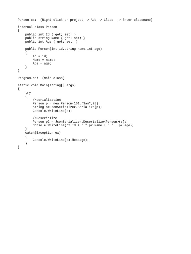 Person - Cs (Right Click On Project | PDF