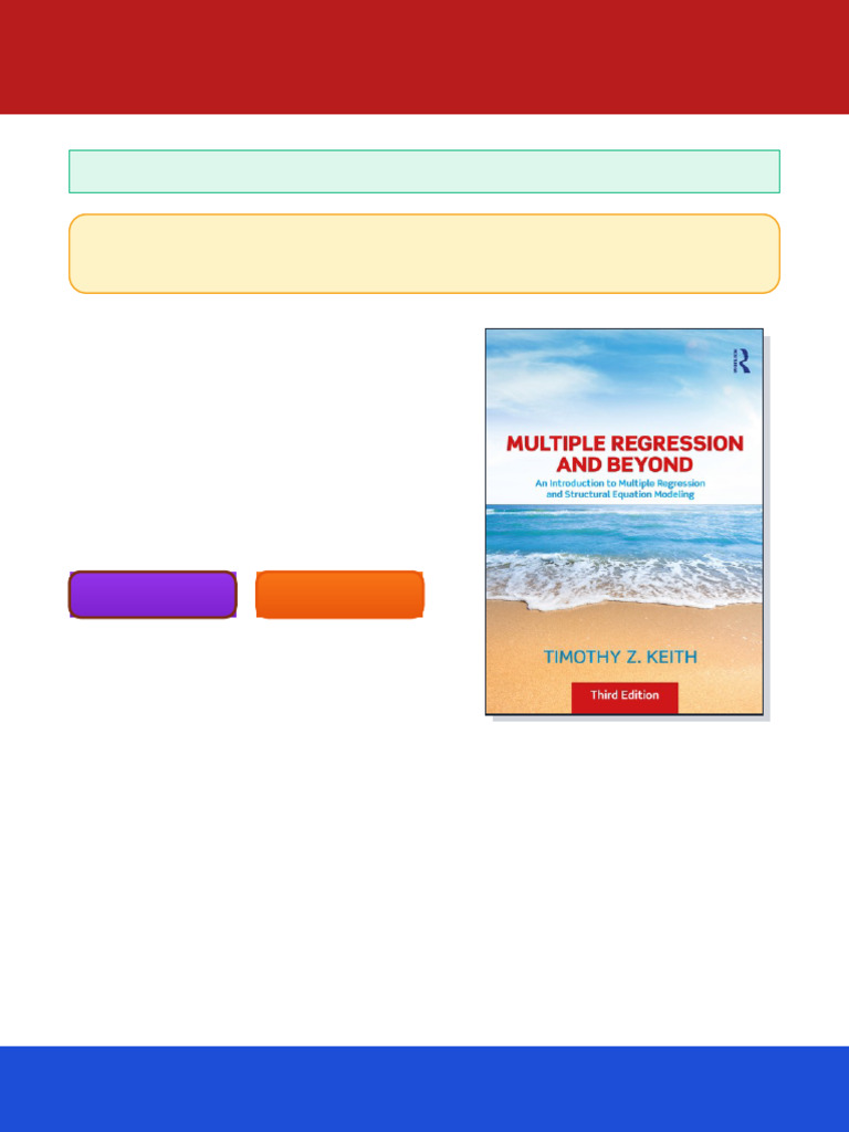 Multiple Regression and Beyond An Introduction to Multiple Regression ...