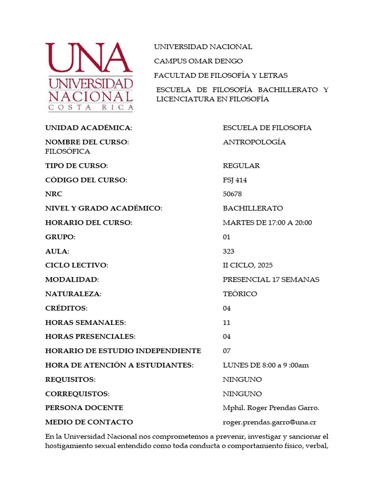 Antropología Filosófica: Curso 2025 | PDF | Metafísica | Antropología